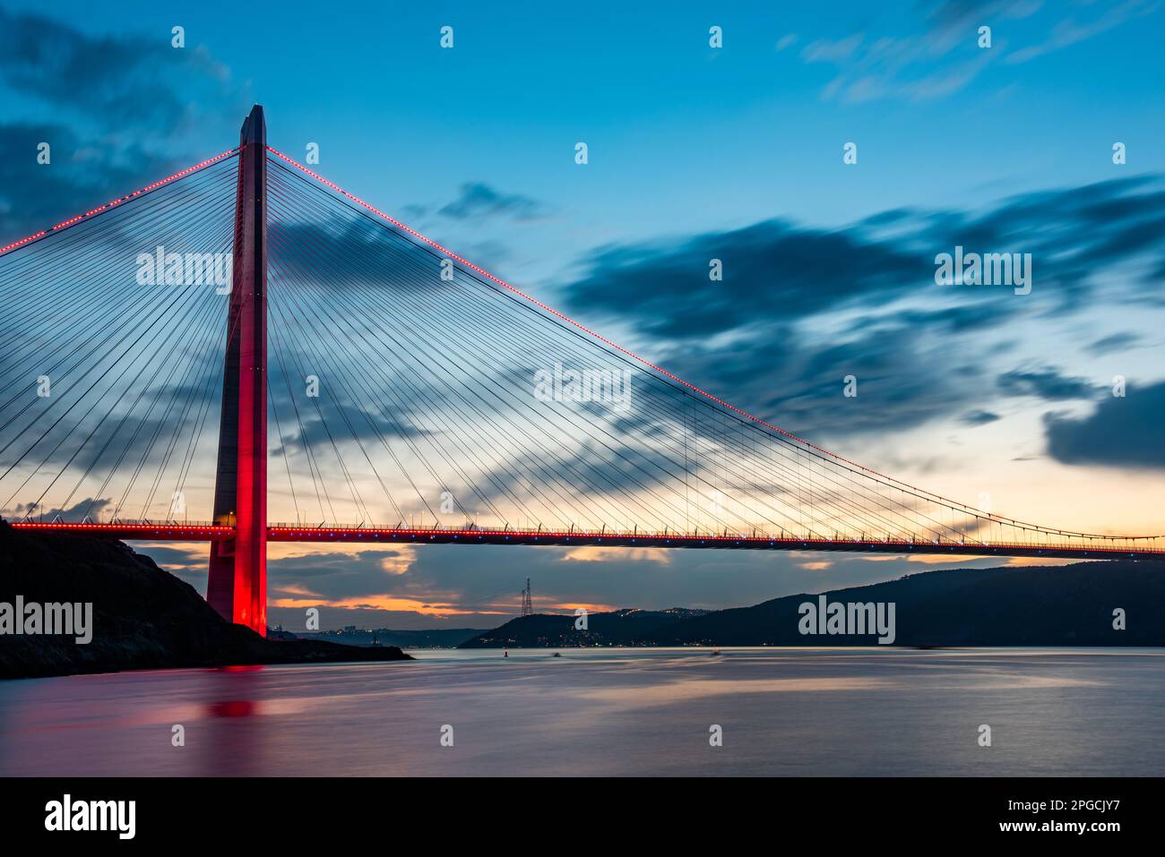Yavuz Sultan Selim Bridge in Istanbul, Turkey. 3rd bridge of Istanbul ...