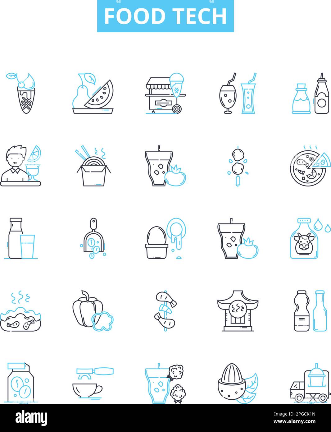 Food tech vector line icons set. Foodtech, Cuisine, Nutrition, Edible ...