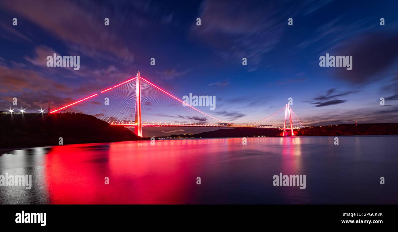 Yavuz Sultan Selim Bridge in Istanbul, Turkey. 3rd bridge of Istanbul ...