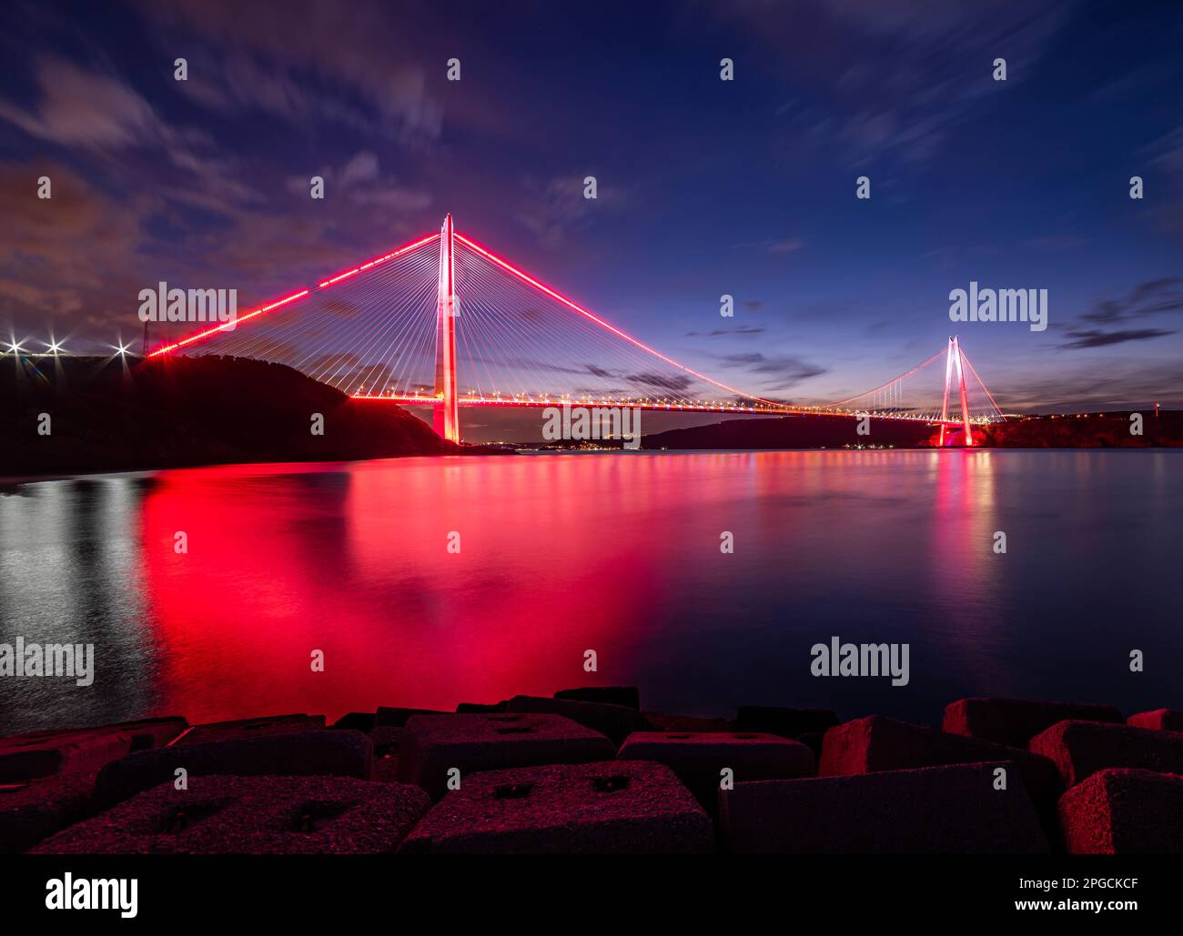 Yavuz Sultan Selim Bridge in Istanbul, Turkey. 3rd bridge of Istanbul ...