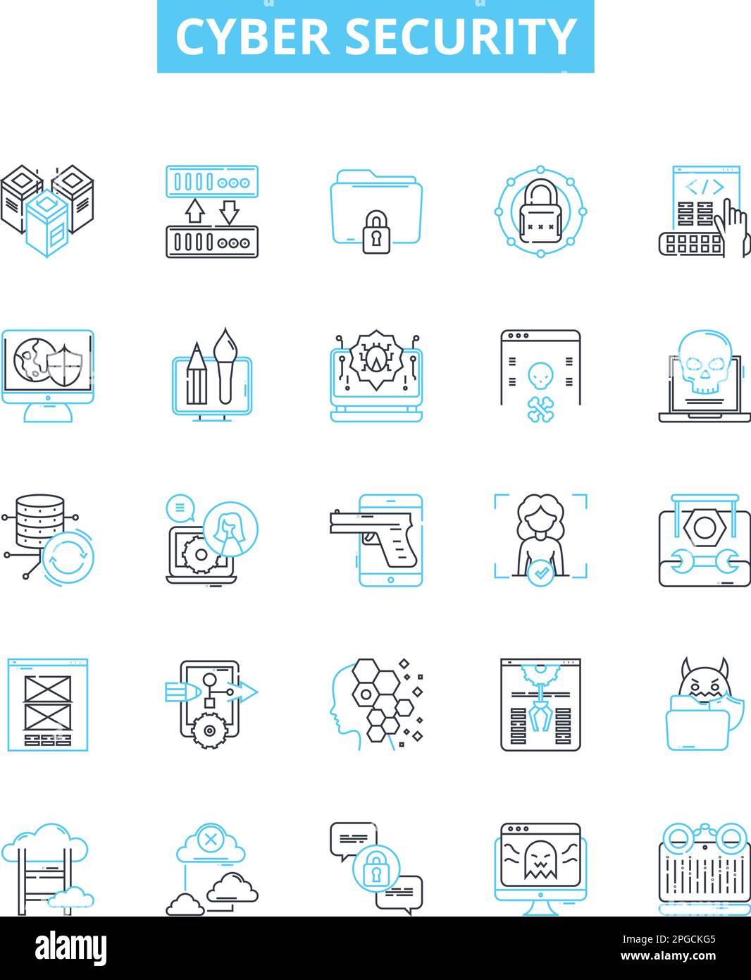 Cyber security vector line icons set. Cybersecurity, Cybercrime ... Cyber security vector line icons set. Cybersecurity, Cybercrime ...