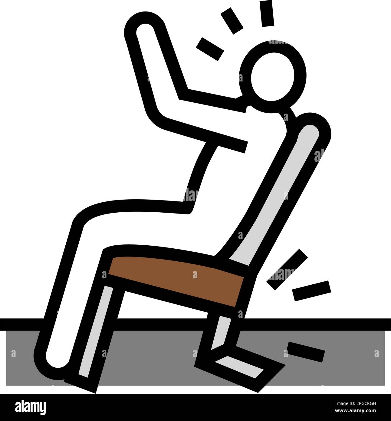 fall chair man accident color icon vector illustration Stock Vector ...