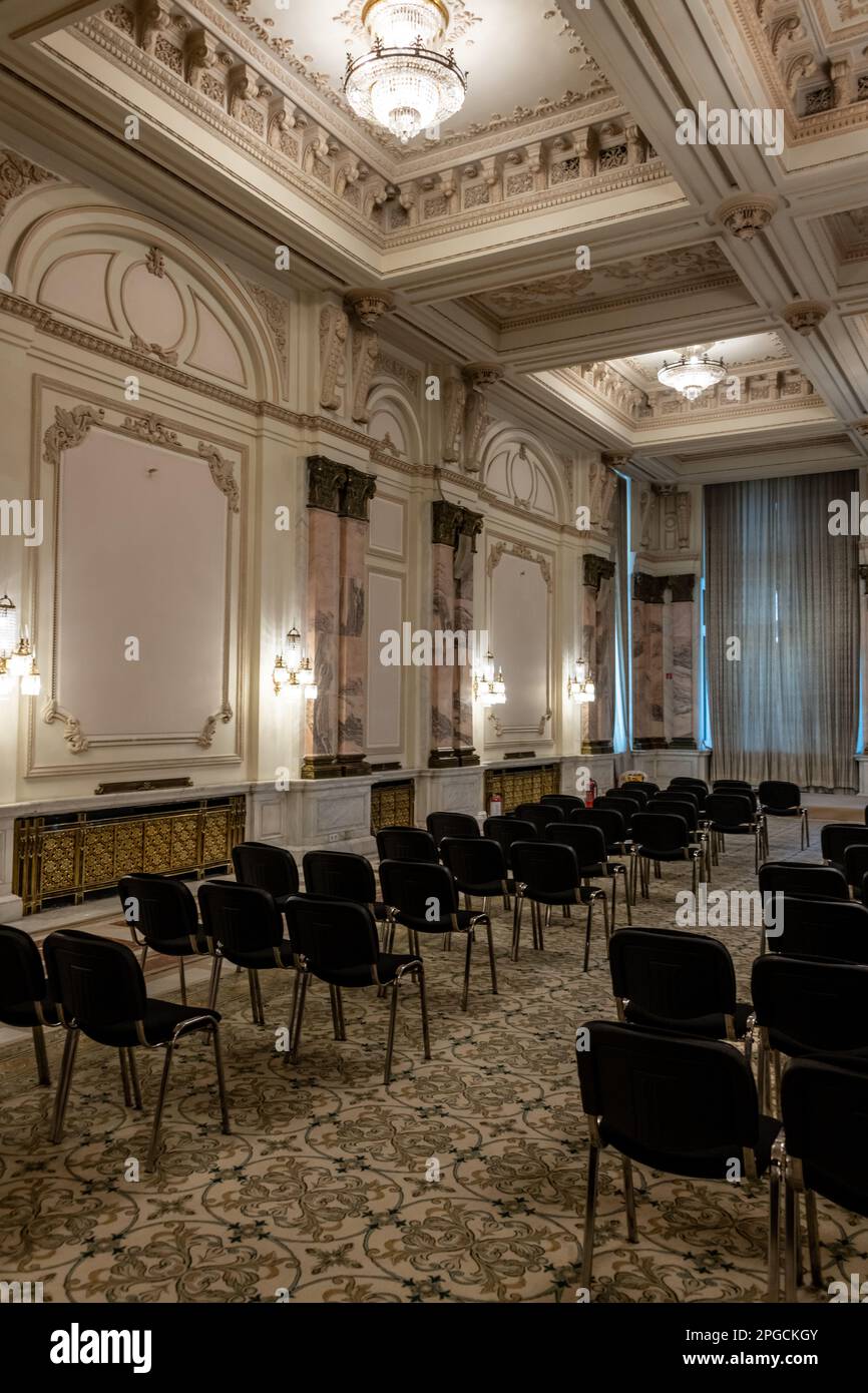 Conference seating in a state room inside the Parliament buildings in ...