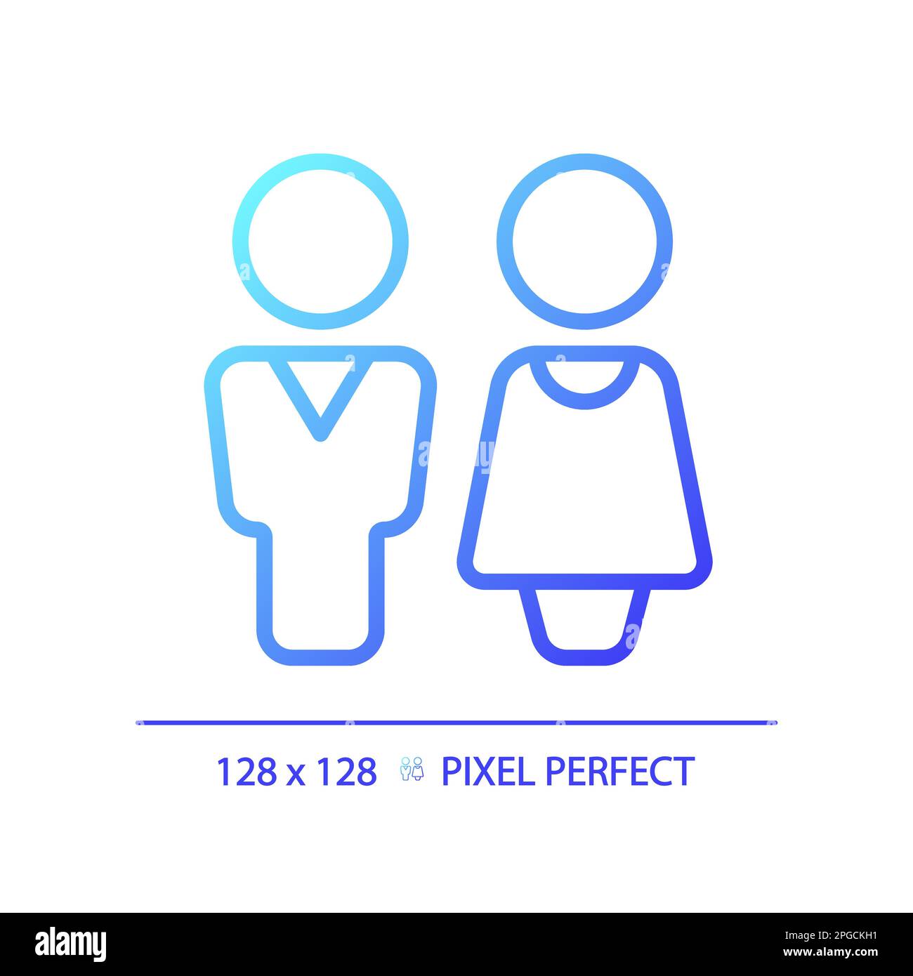 WC door sign pixel perfect gradient linear vector icon Stock Vector Image & Art - Alamy