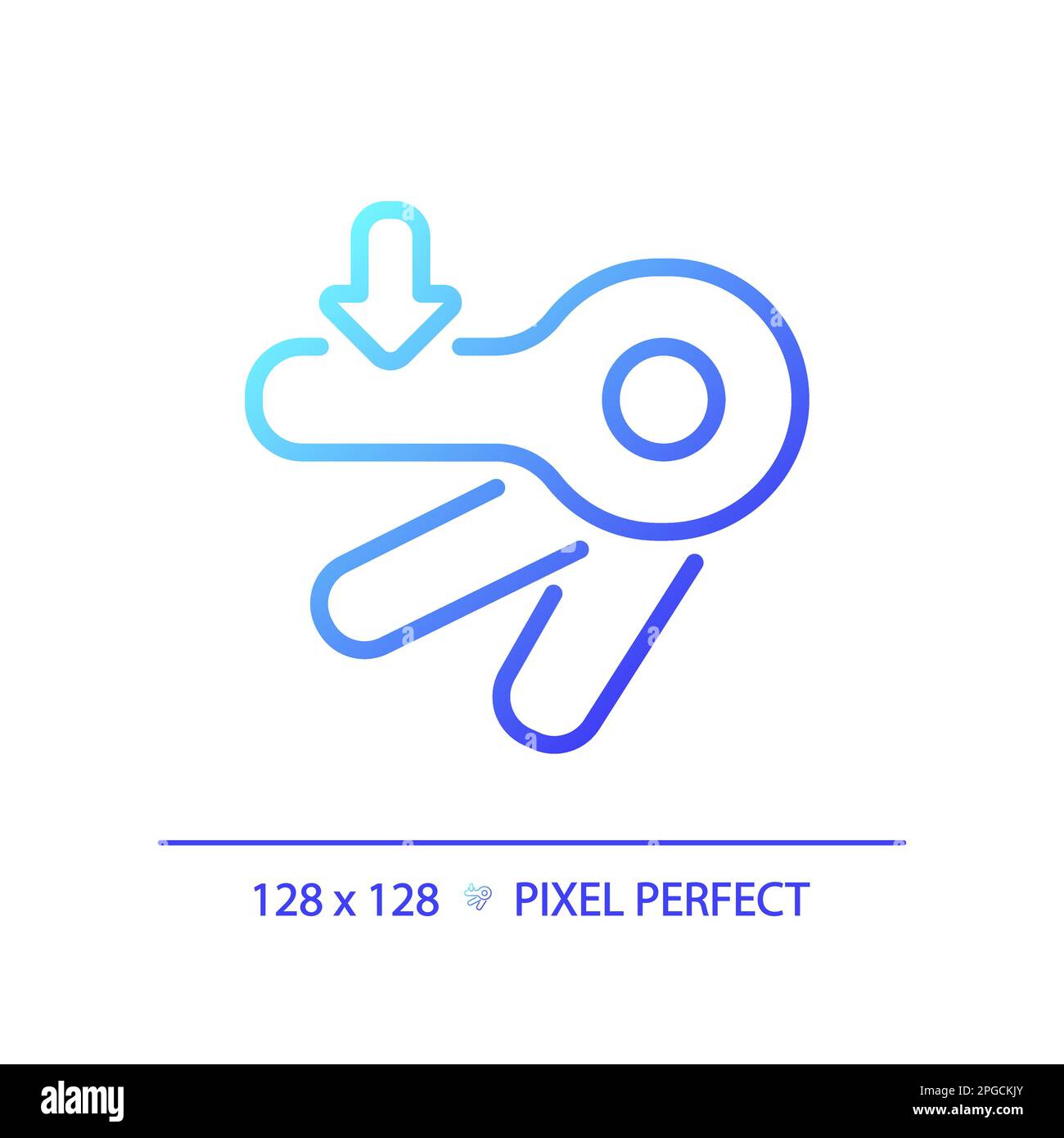 Automatic flush lever pixel perfect gradient linear vector icon Stock Vector Image & Art - Alamy