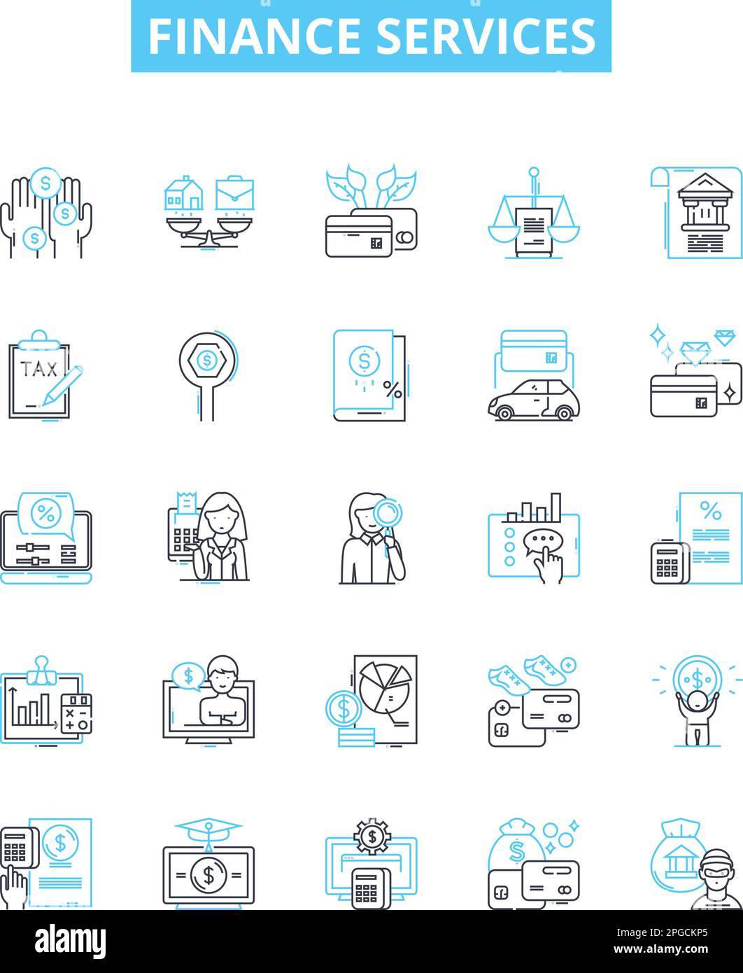 Finance services vector line icons set. Finance, Services, Investment ...