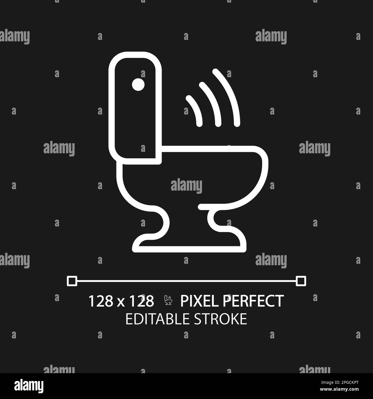Automatic flush pixel perfect white linear icon for dark theme Stock Vector Image & Art - Alamy