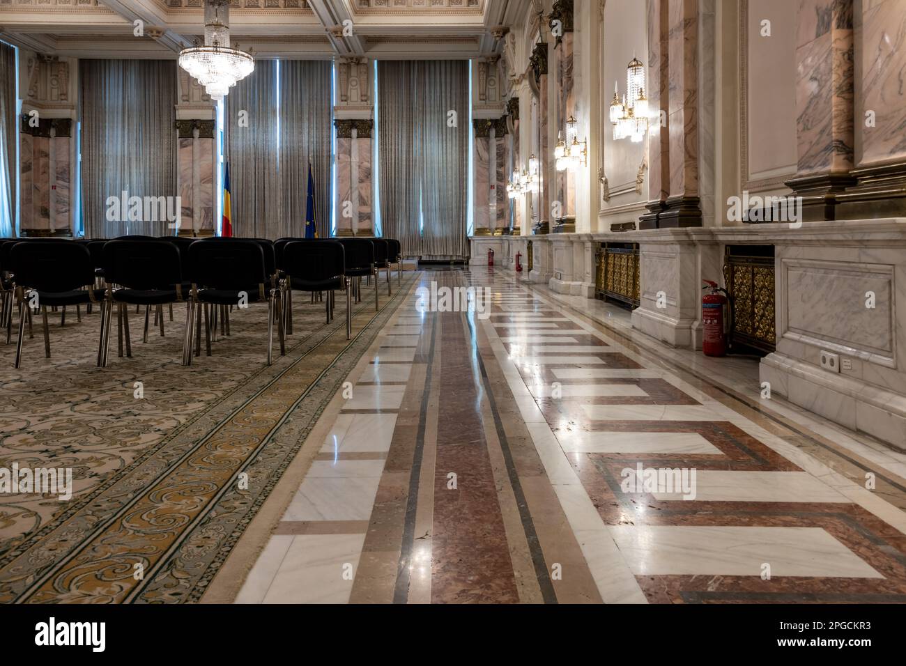 Conference seating in a state room inside the Parliament buildings in ...