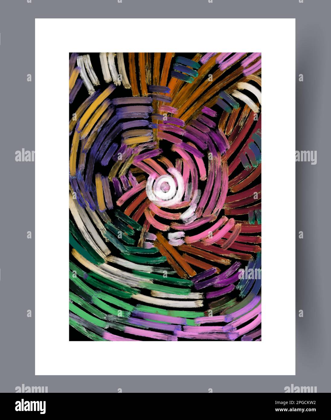 Abstract vortex geometric shapes wall art print Stock Vector Image ...