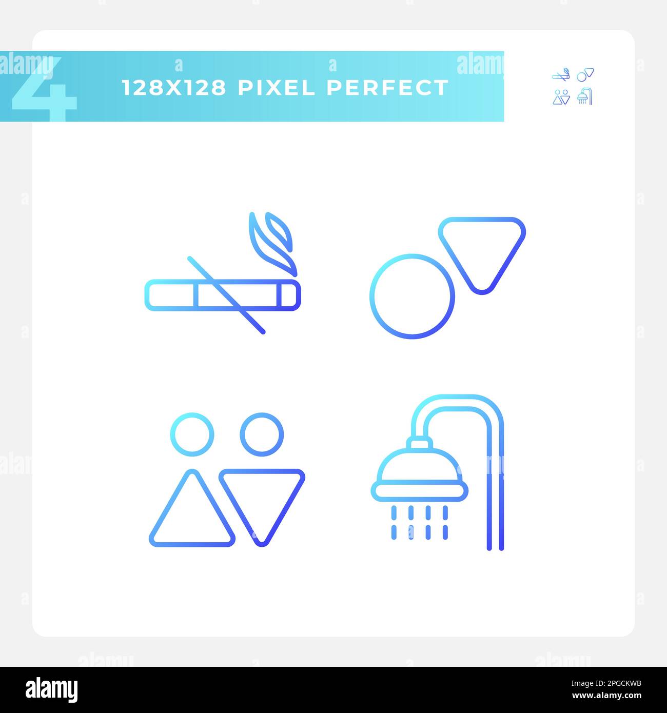Toilet signs and service pixel perfect gradient linear vector icons set Stock Vector Image & Art ...