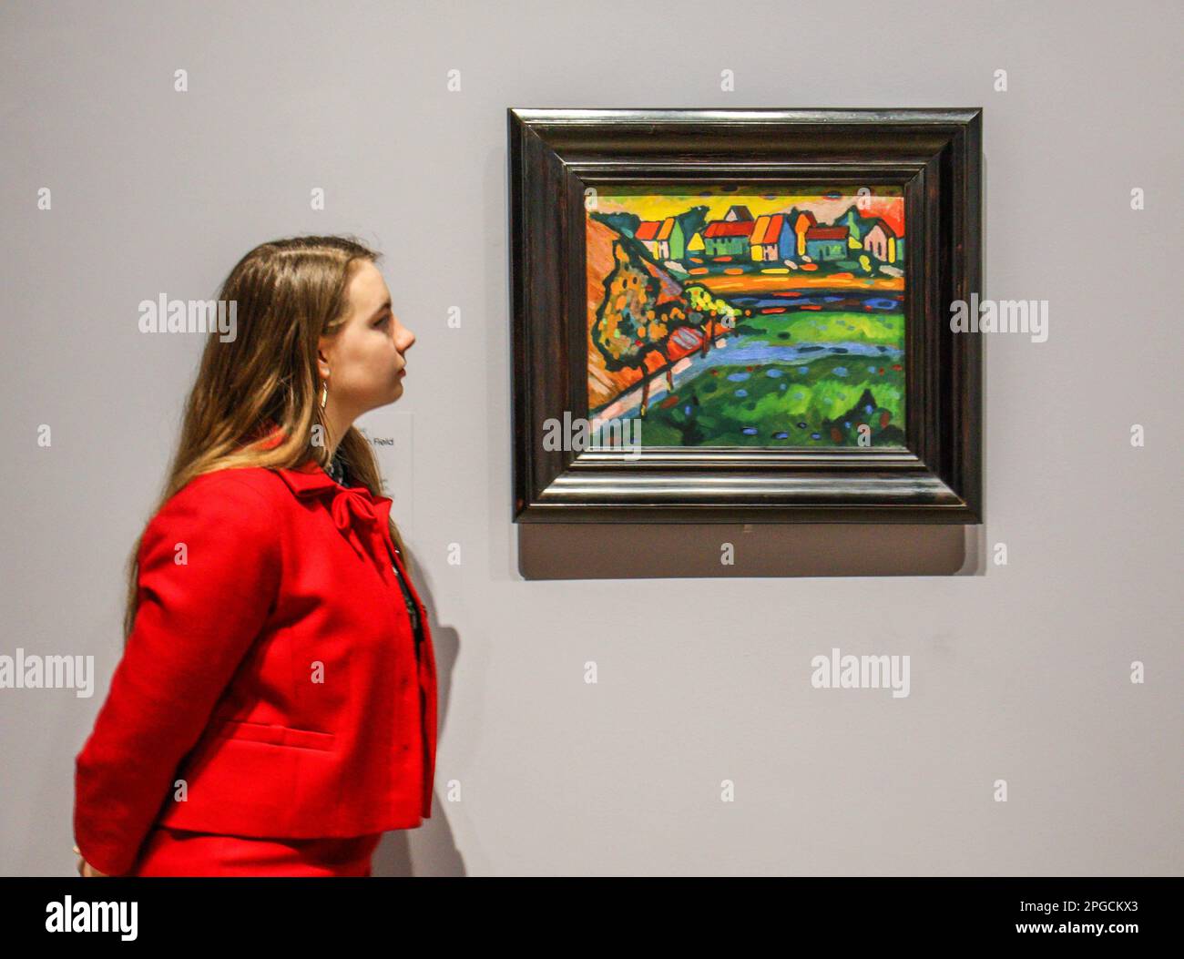 London, UK. 22nd Mar, 2023. Wassilly Kandinsky, Bavarian Village with ...