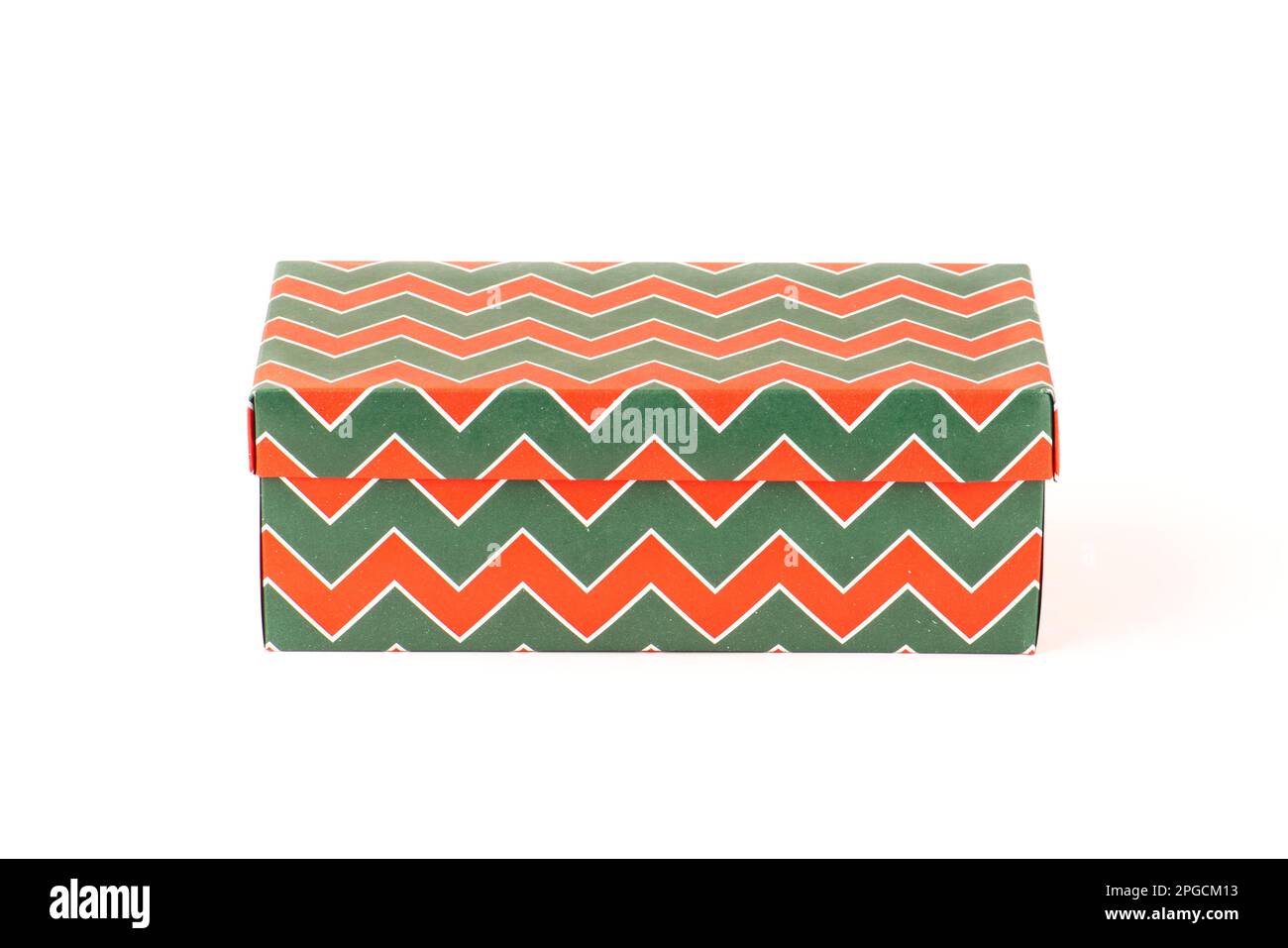 Christmas gift box isolated on white background. Colored paper box ...