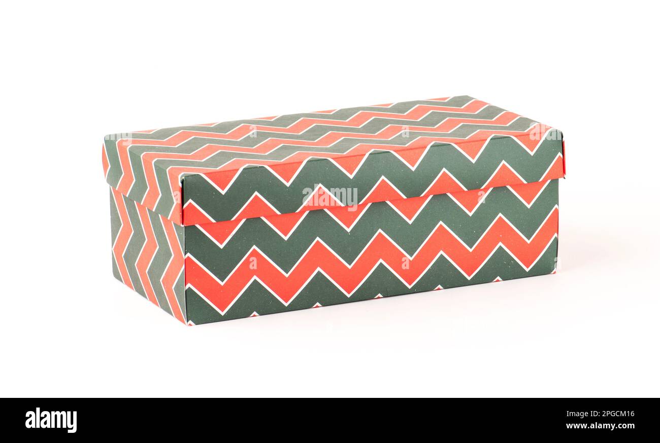 Christmas gift box isolated on white background. Colored paper box ...