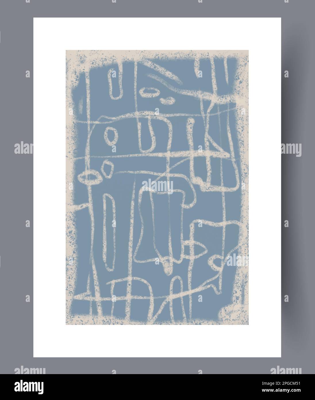 Abstract lines primitive creation wall art print Stock Vector Image ...