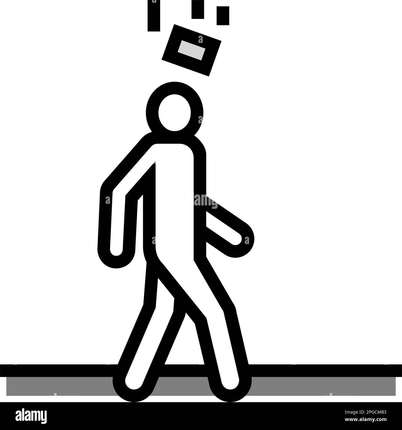 falling brick man head color icon vector illustration Stock Vector ...