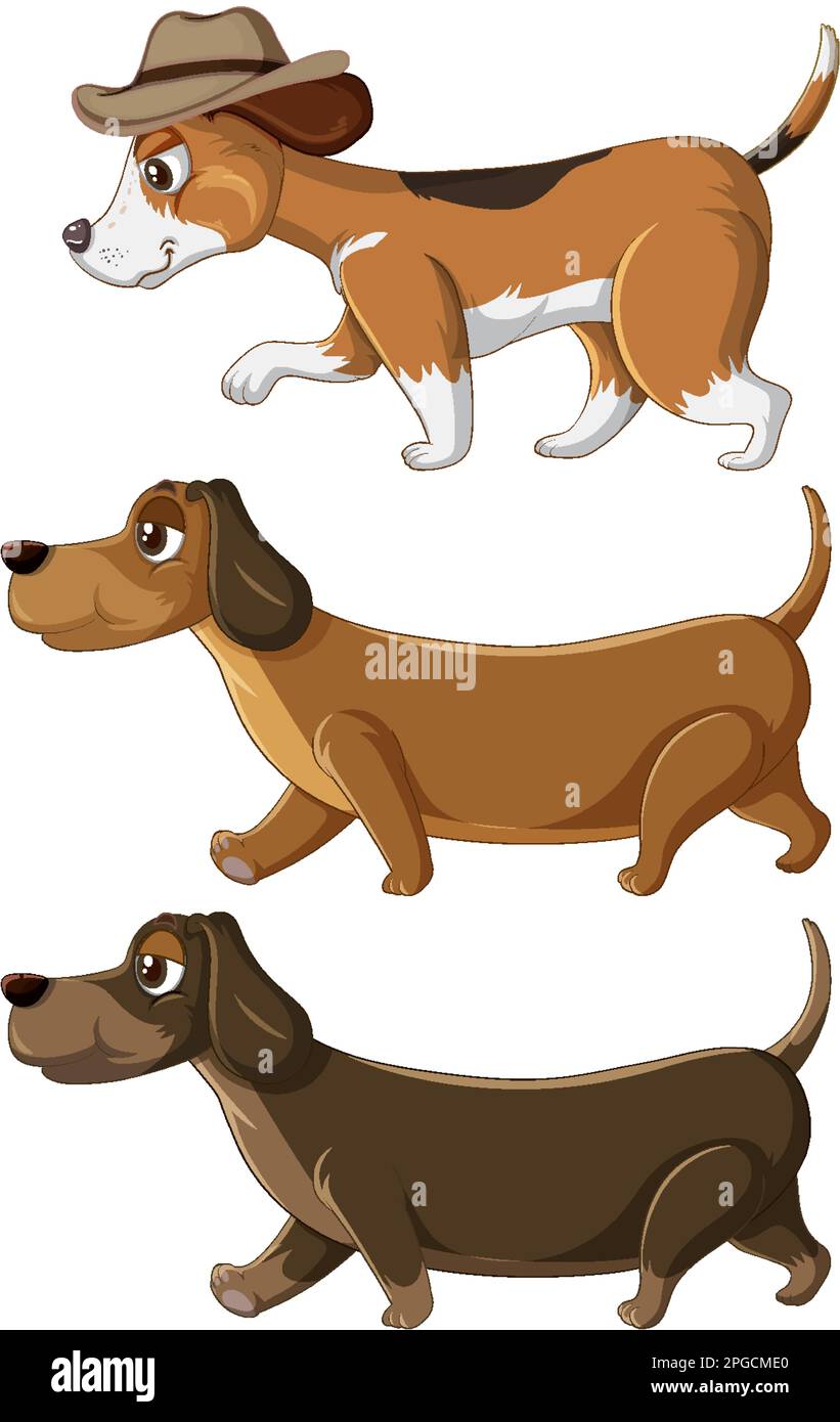 Set of cute dog cartoon illustration Stock Vector Image & Art - Alamy
