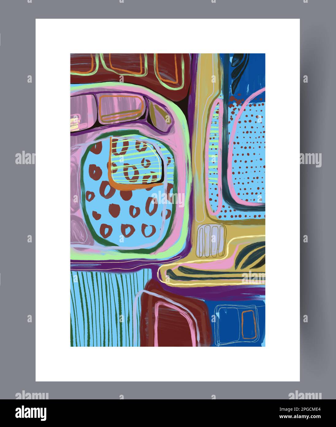 Abstract shapes various figures wall art print Stock Vector Image & Art ...