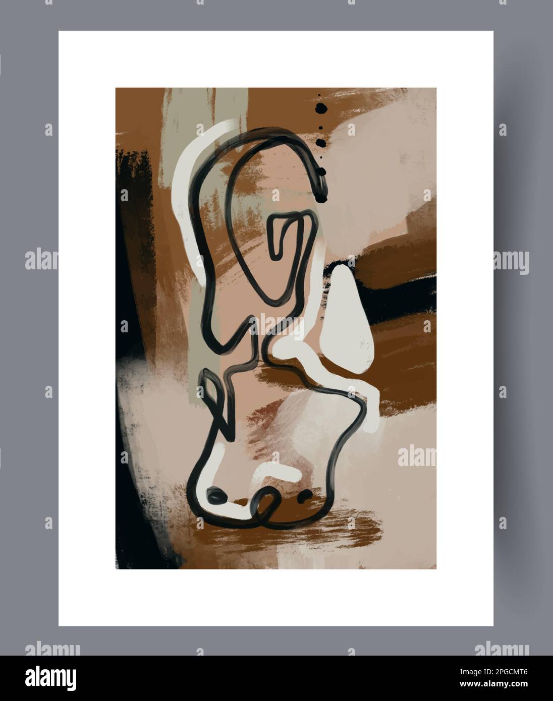 Abstract surrealism esoteric figure wall art print Stock Vector Image ...