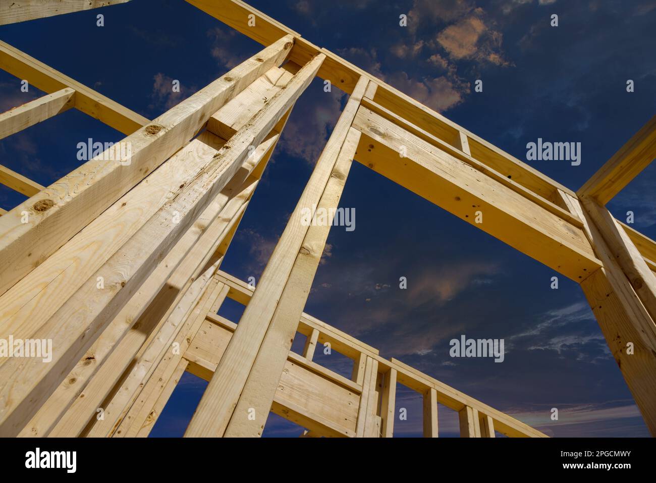 Framing beam is critical component of new house under construction ...