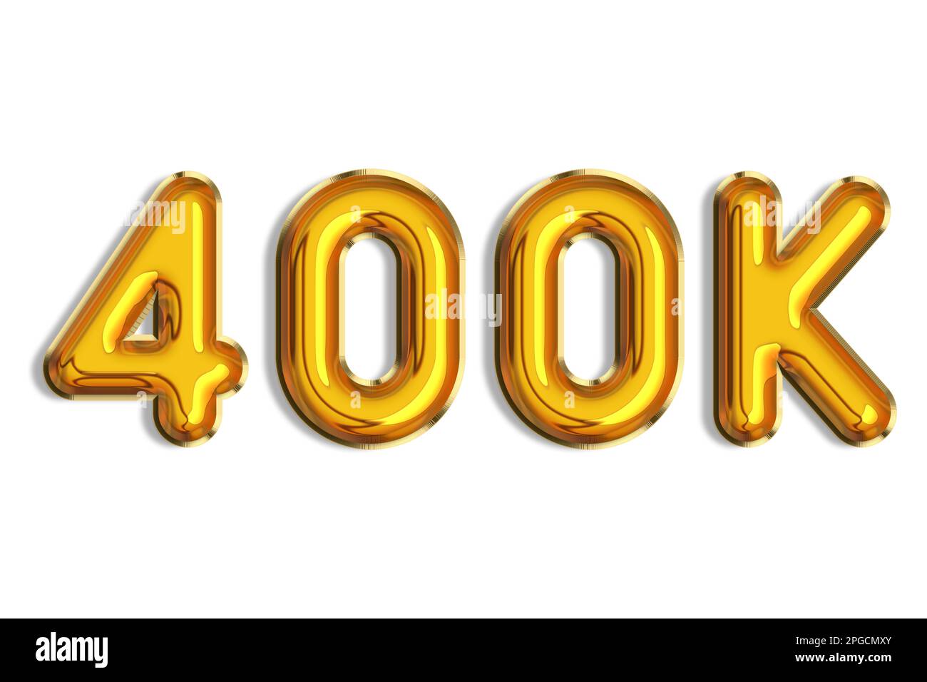 400 or four hundred. Banner, realistic 3d gold helium balloons, logo ...