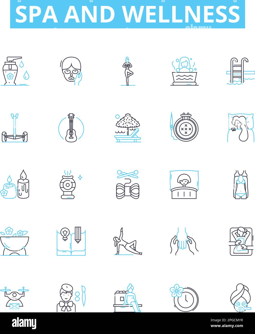 Spa and wellness vector line icons set. Spa, Wellness, Relaxation, Beauty, Therapy, Massage, Hot ...