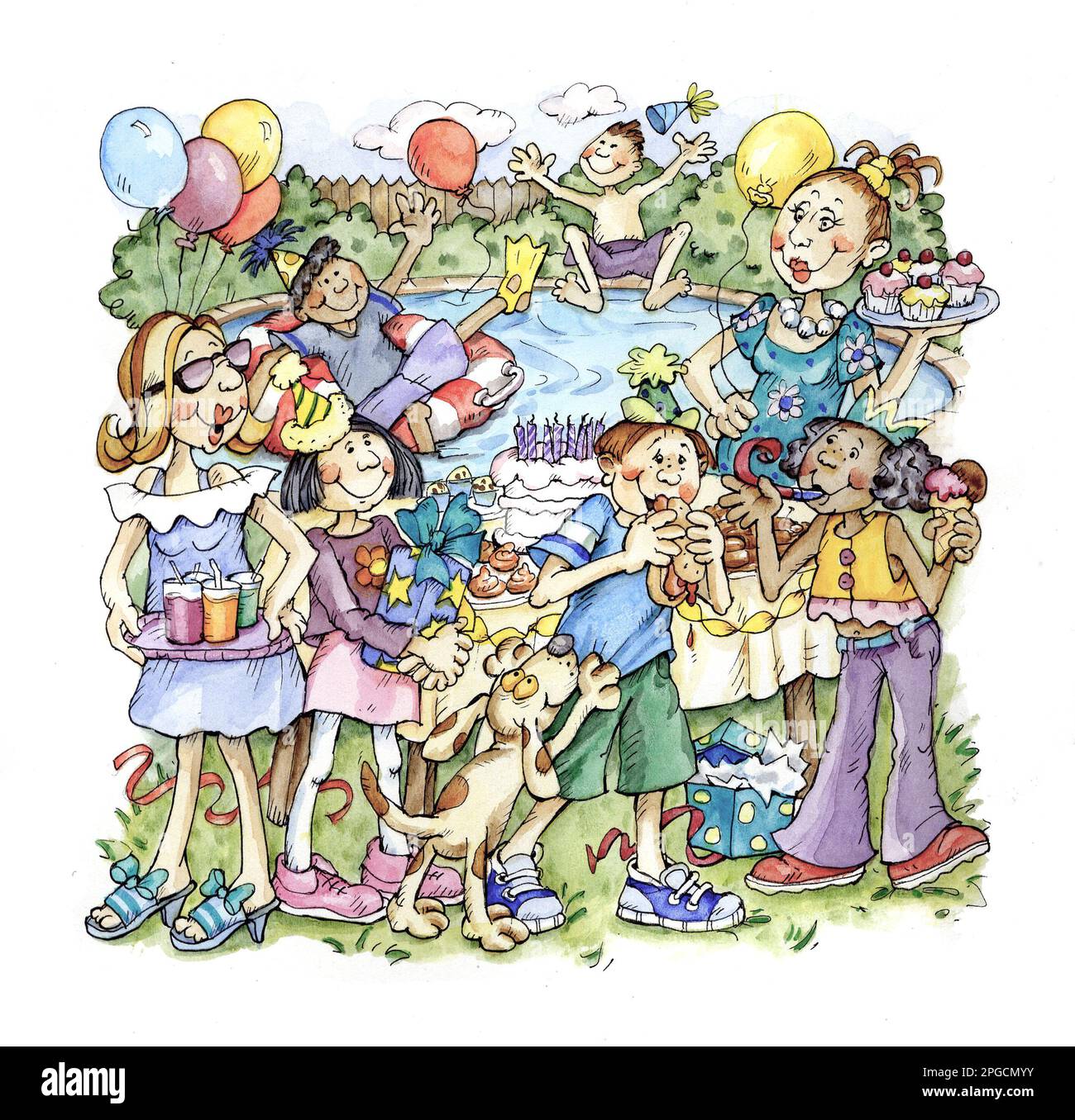 Kids at the pool Cut Out Stock Images & Pictures - Alamy