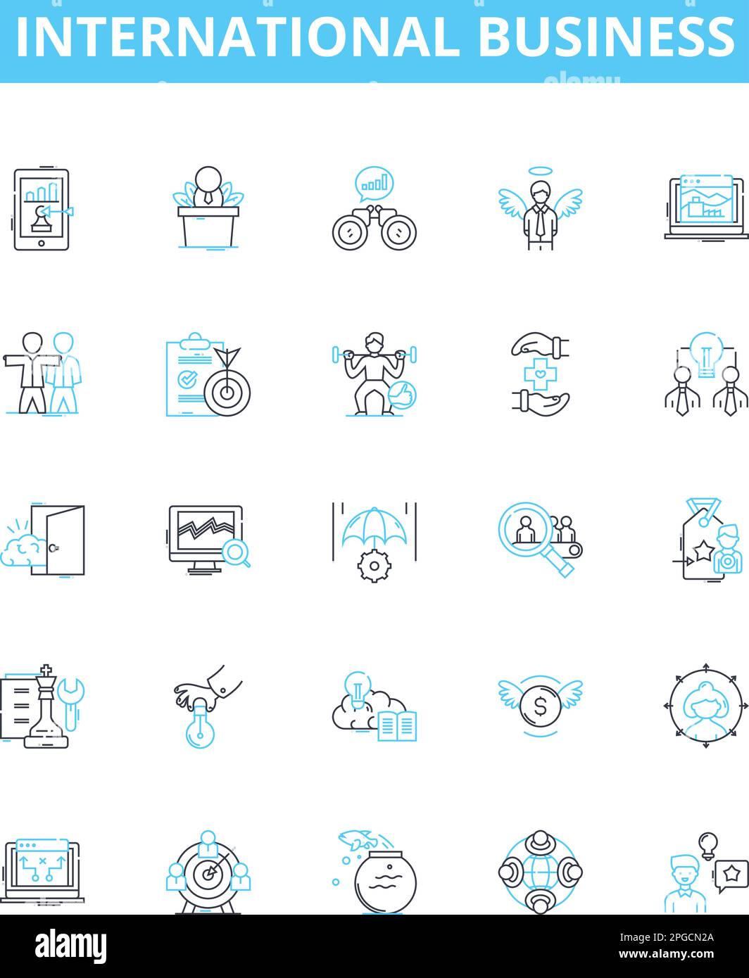 International business vector line icons set. Global, Trade, Export ... International business vector line icons set. Global, Trade, Export ...