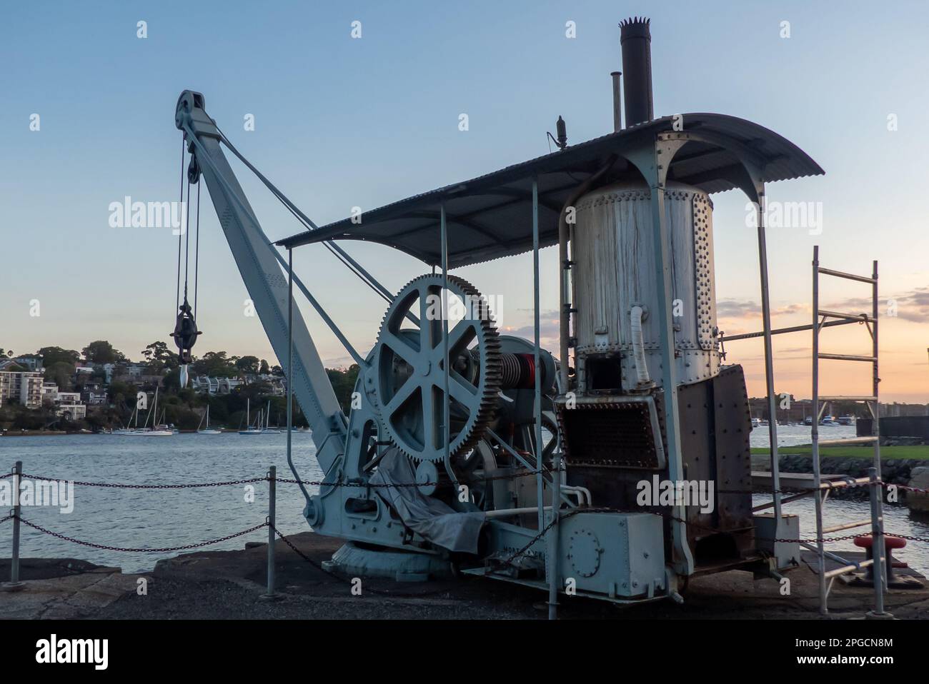 Cockatoo Island in Sydney Harbour: an old steam-powered crane Stock ...