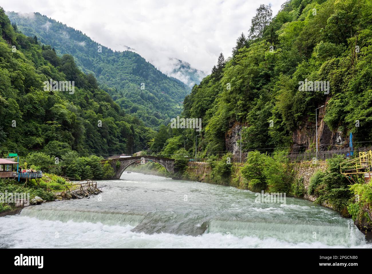 Firtina Stream in Camlihemsin, Rize, Turkey. Beautiful nature landscape ...
