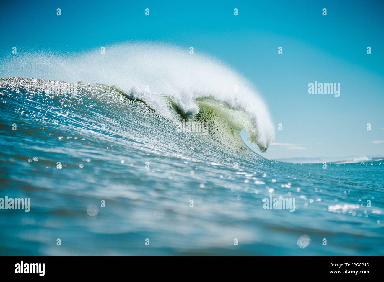 Powerful foamy sea waves rolling and splashing over water surface ...