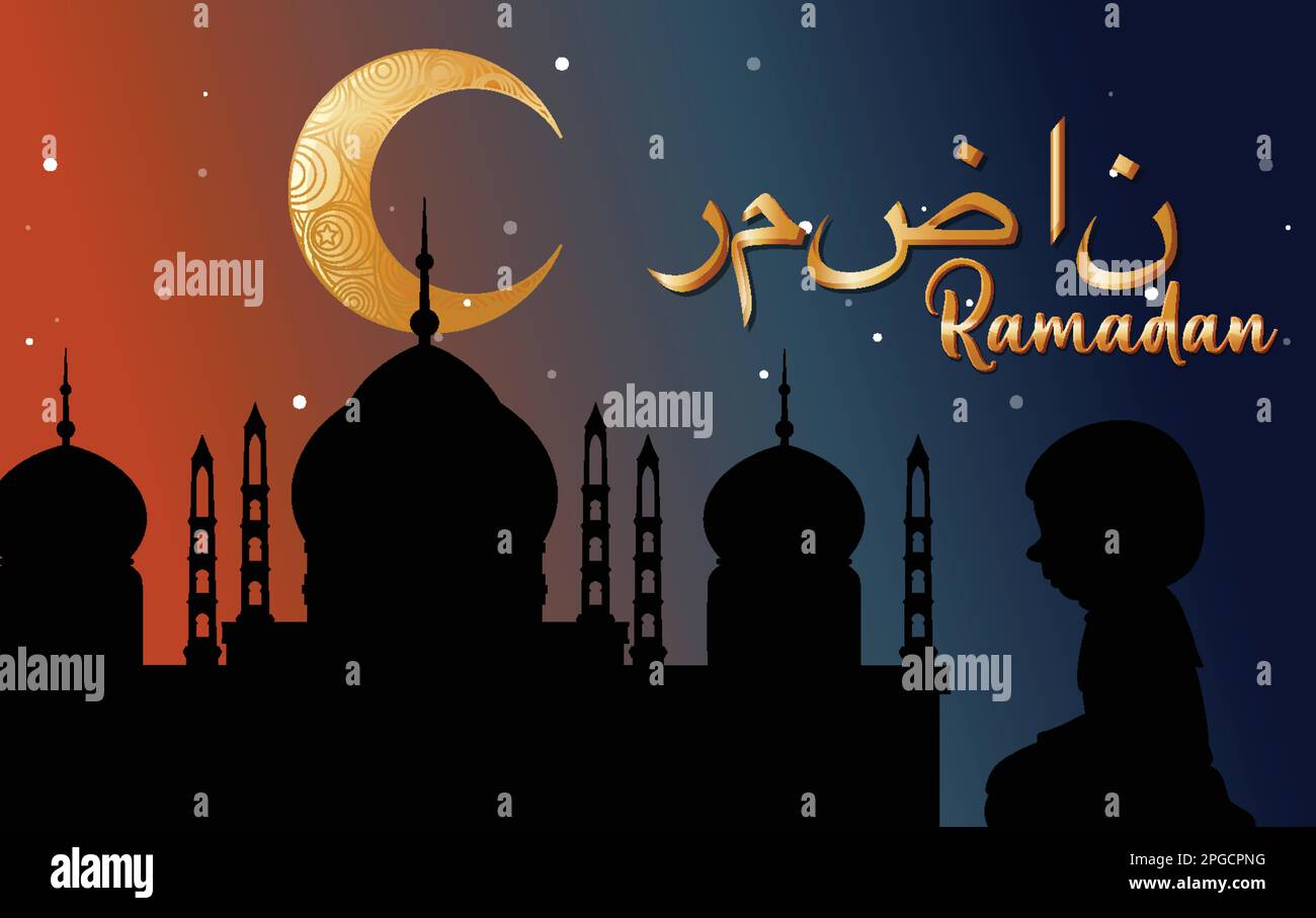 Ramadan Poster Design with Arabic Calligraphy illustration Stock Vector ...