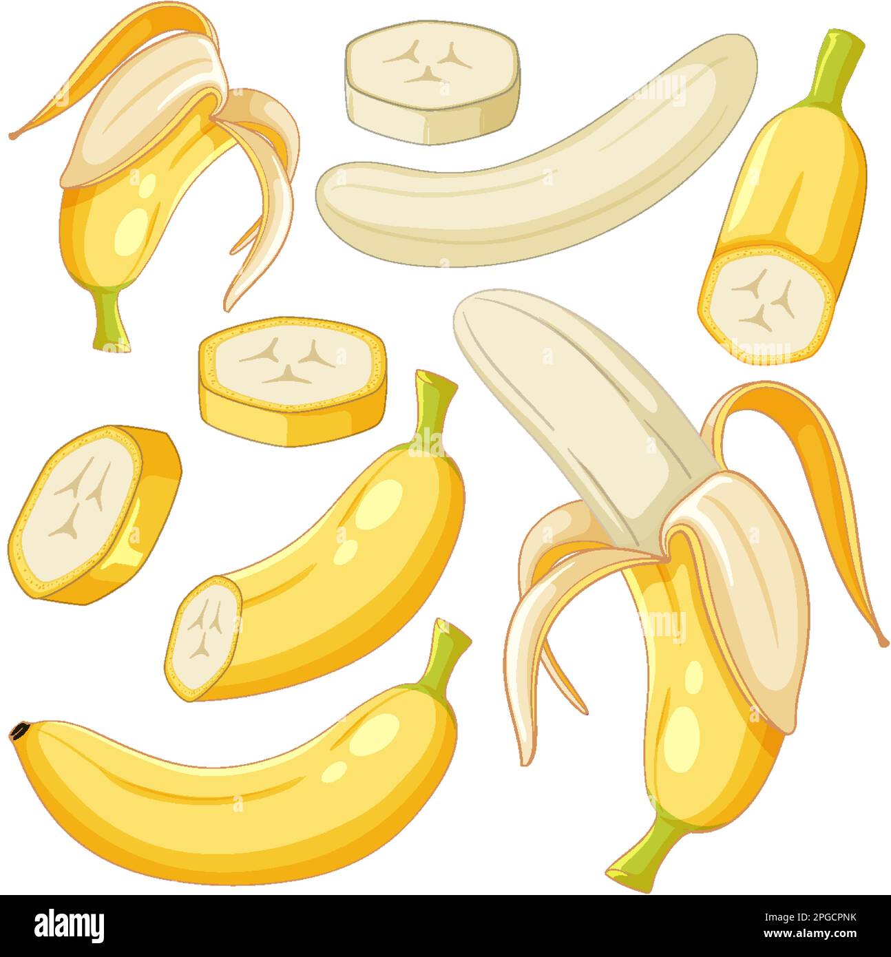 Set of banana fruit cartoon illustration Stock Vector Image & Art - Alamy