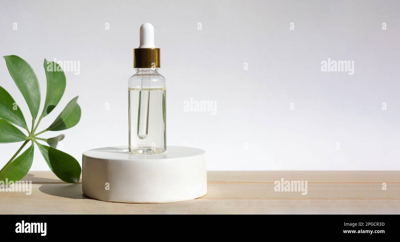 Natural oil cosmetics. Dropper glass Bottle Mock-Up. Oily cosmetic ...