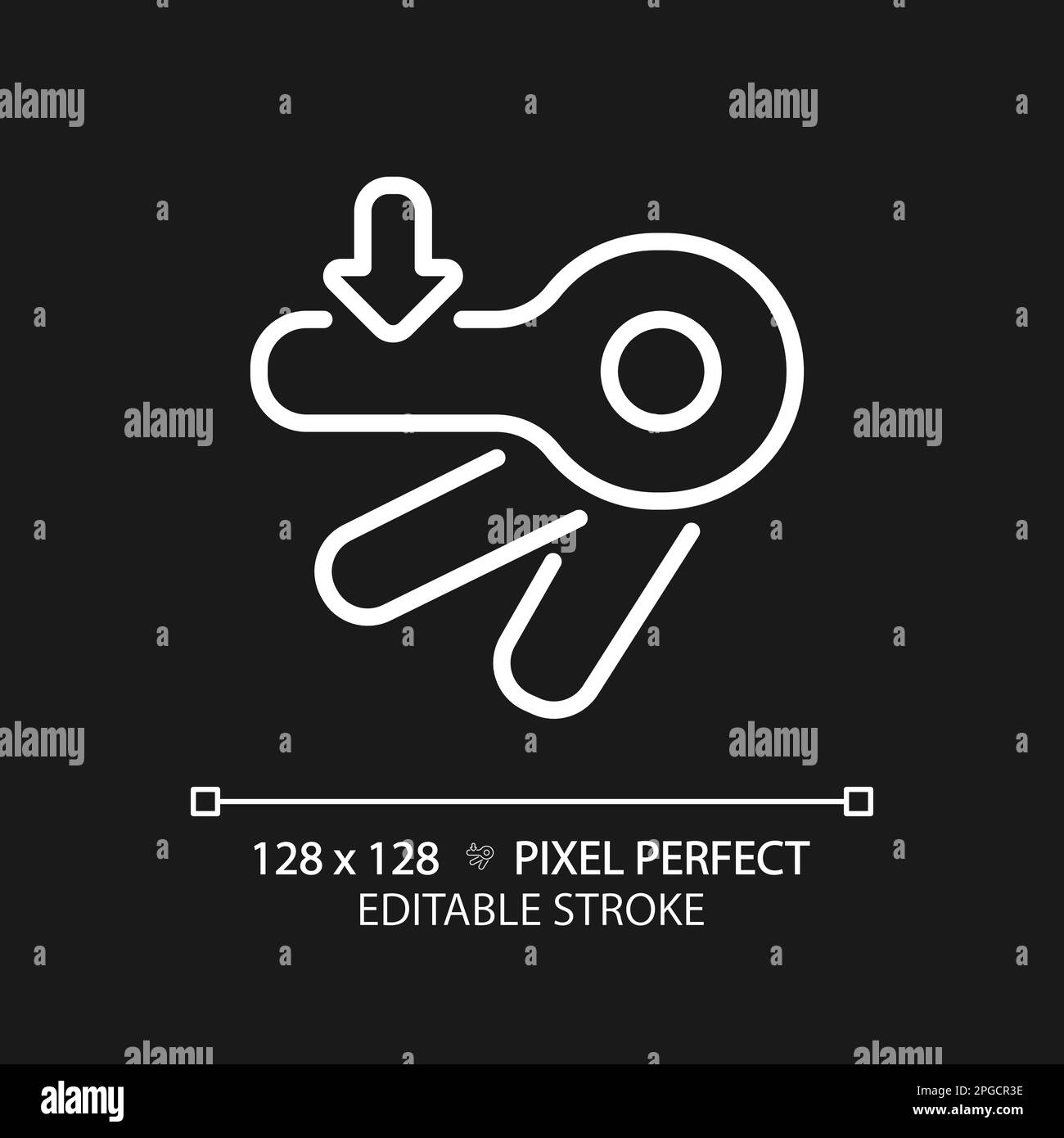 Automatic flush lever pixel perfect white linear icon for dark theme ...