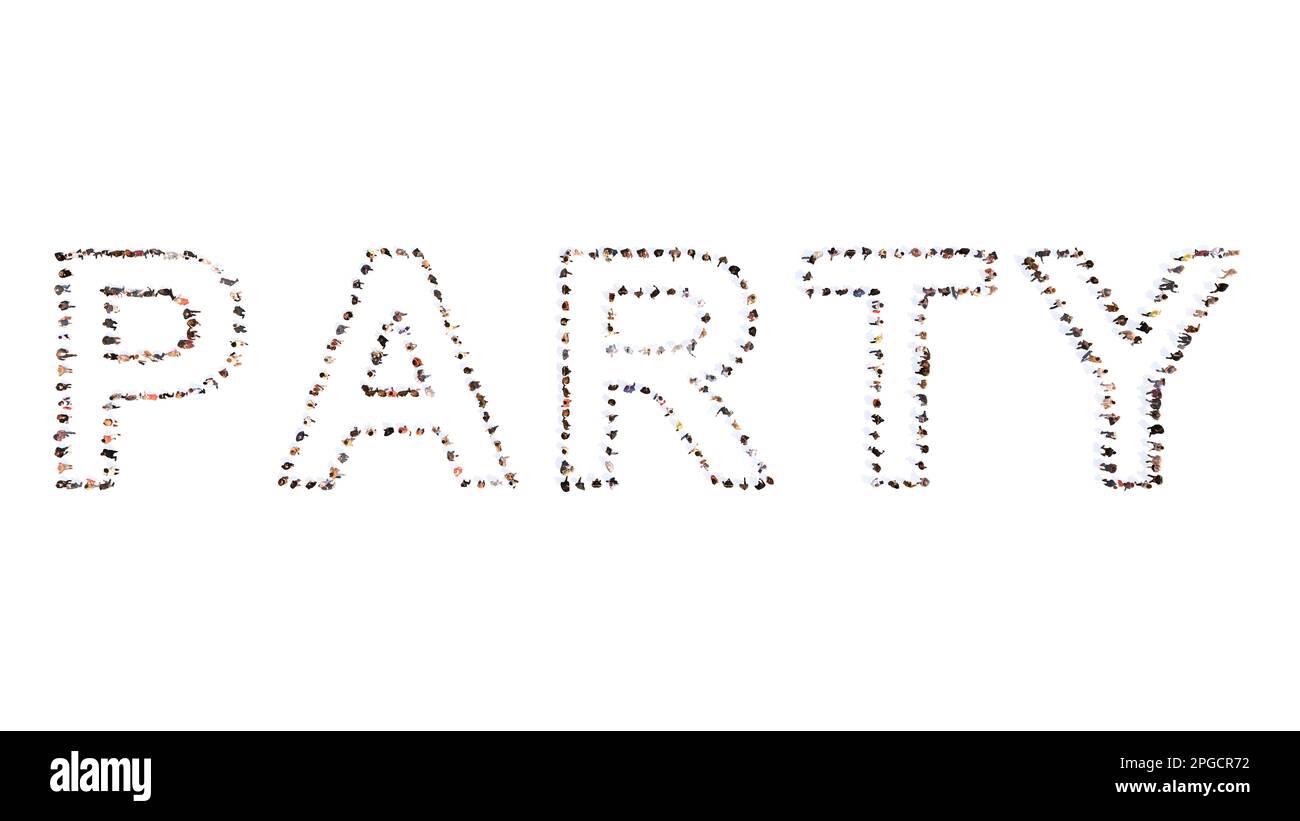 Concept or conceptual large community of people forming the the word ...