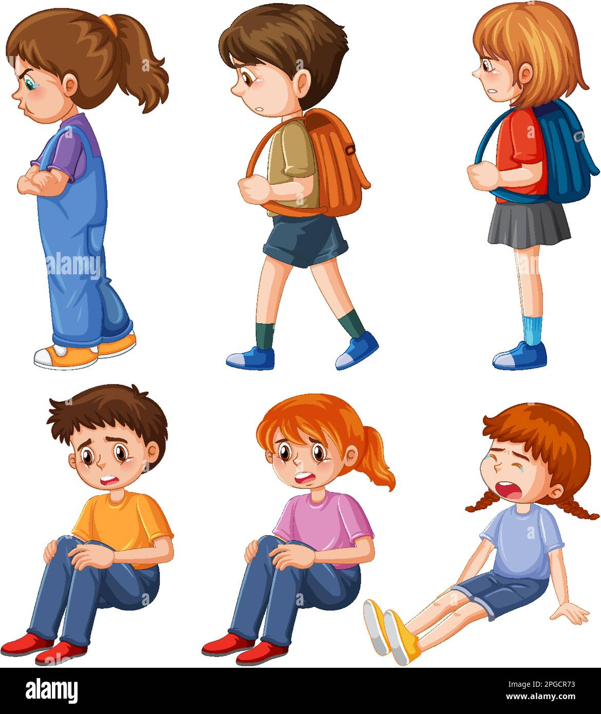 Set of children cartoon character illustration Stock Vector Image & Art ...
