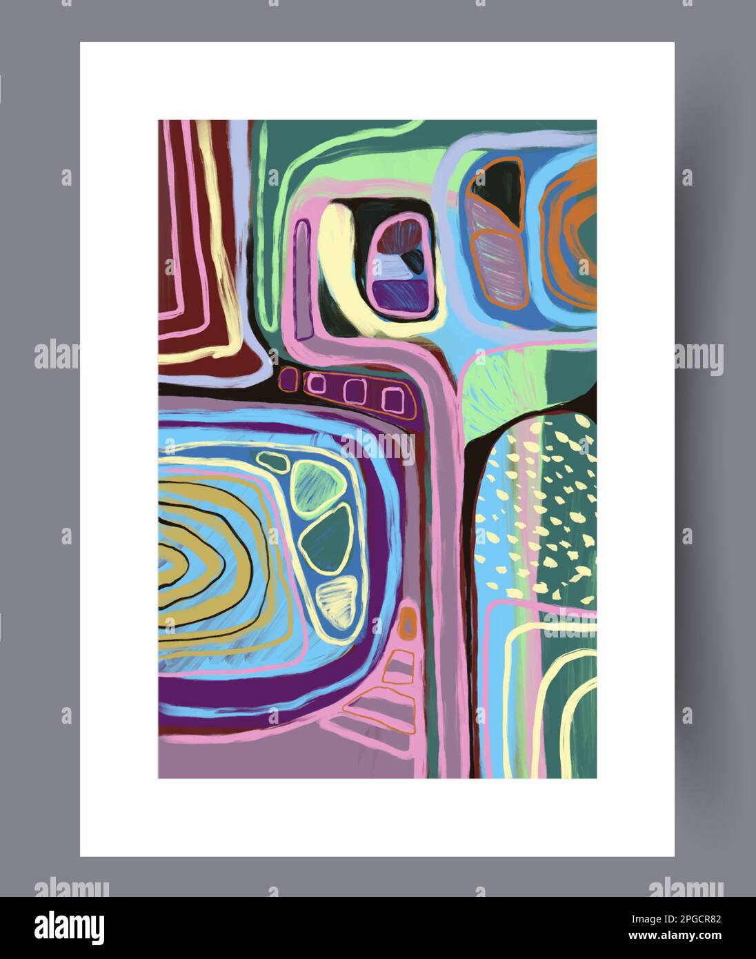Abstract tracery esoteric hallucination wall art print Stock Vector ...