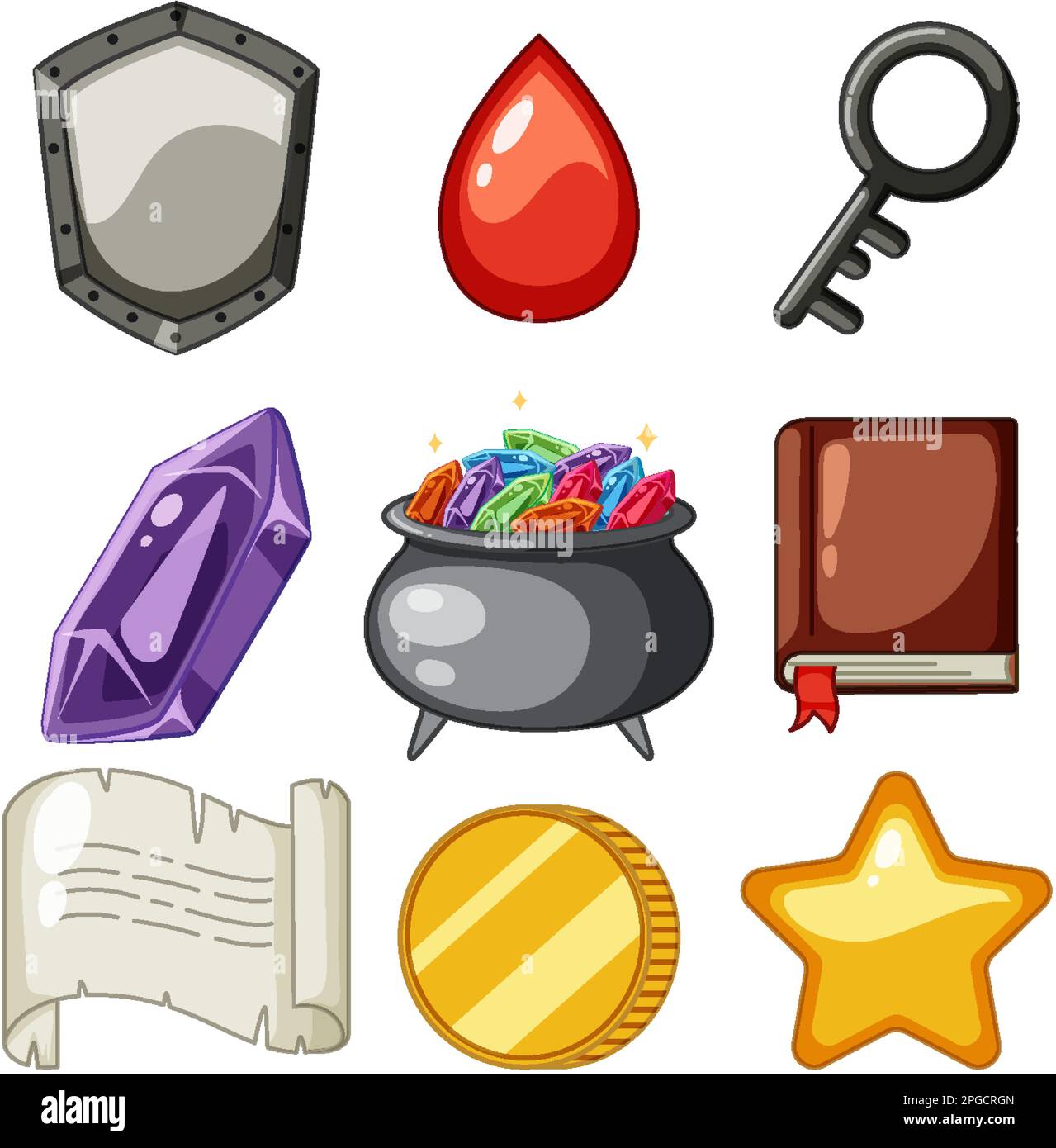 Set of game elements illustration Stock Vector Image & Art - Alamy