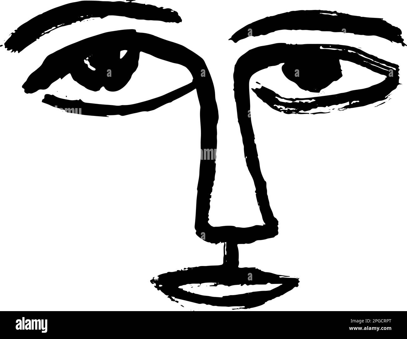 Simple Artwork Trendy Line Grunge Portrait Stock Vector Image & Art - Alamy