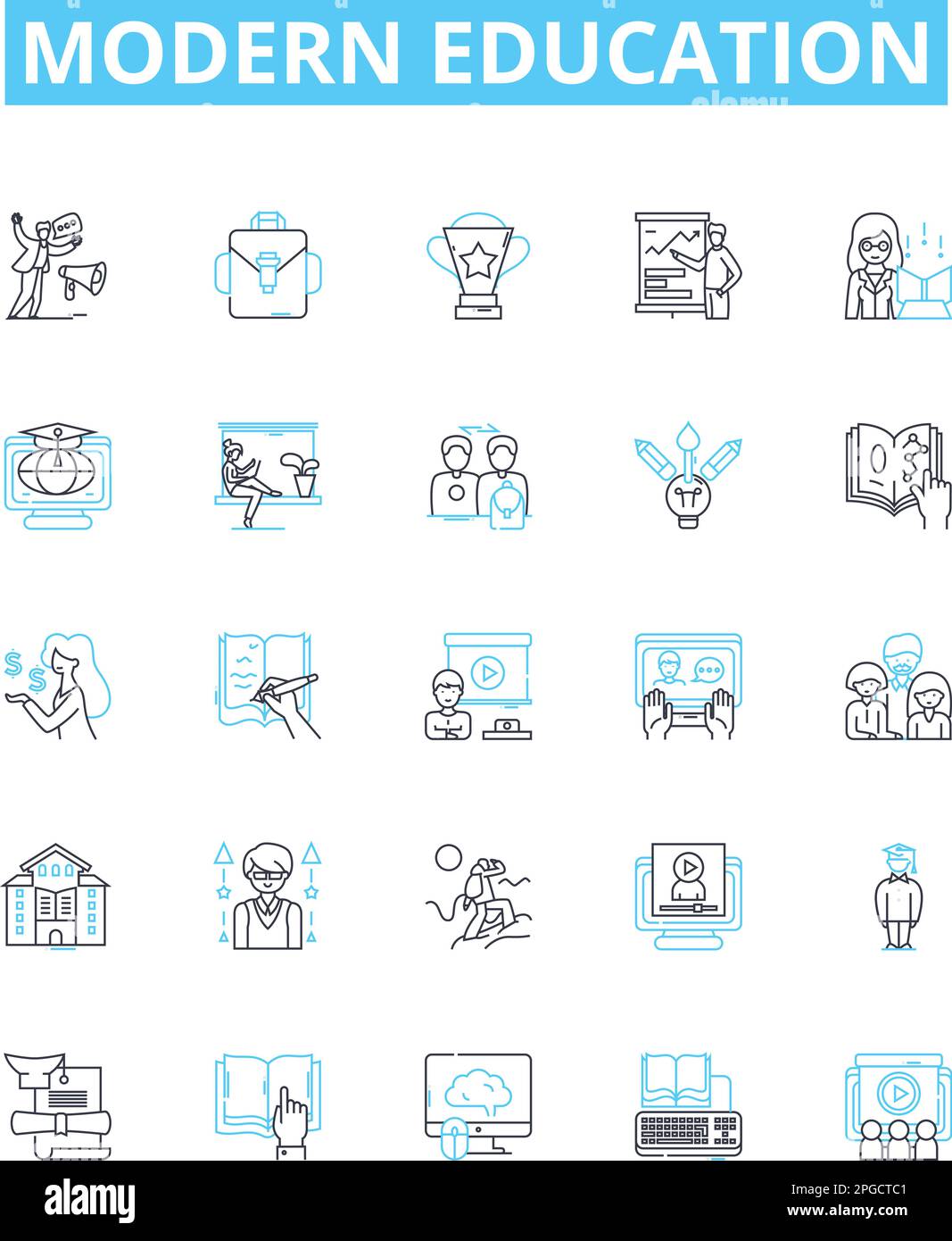Modern education vector line icons set. Modern, Education, Technology ...