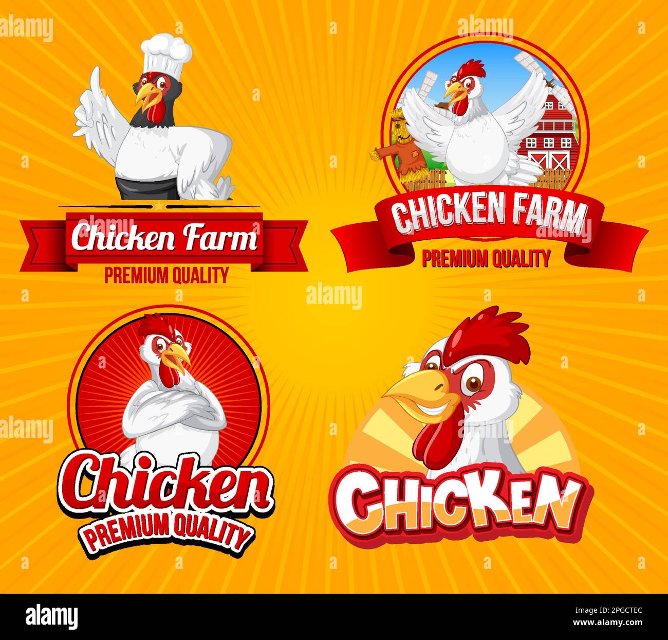 Set of chicken icon and logo illustration Stock Vector Image & Art - Alamy