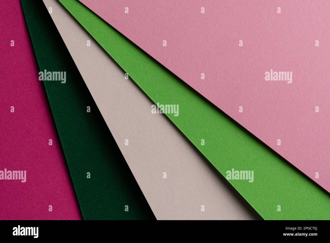 Layout of colorful carton sheets in pink and green shades Stock Photo ...