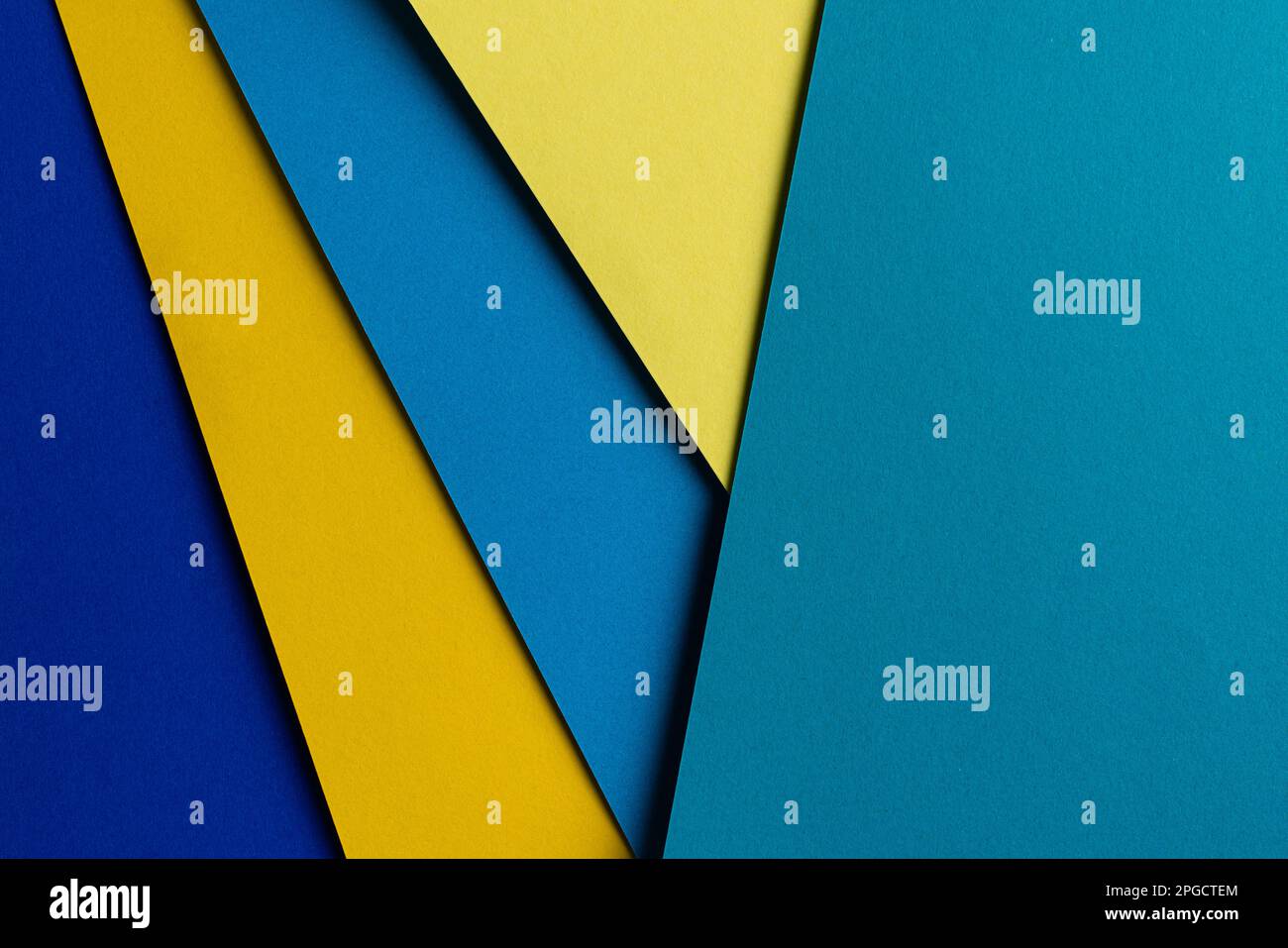 Layout of colorful cardboard sheets in blue and yellow shades Stock ...