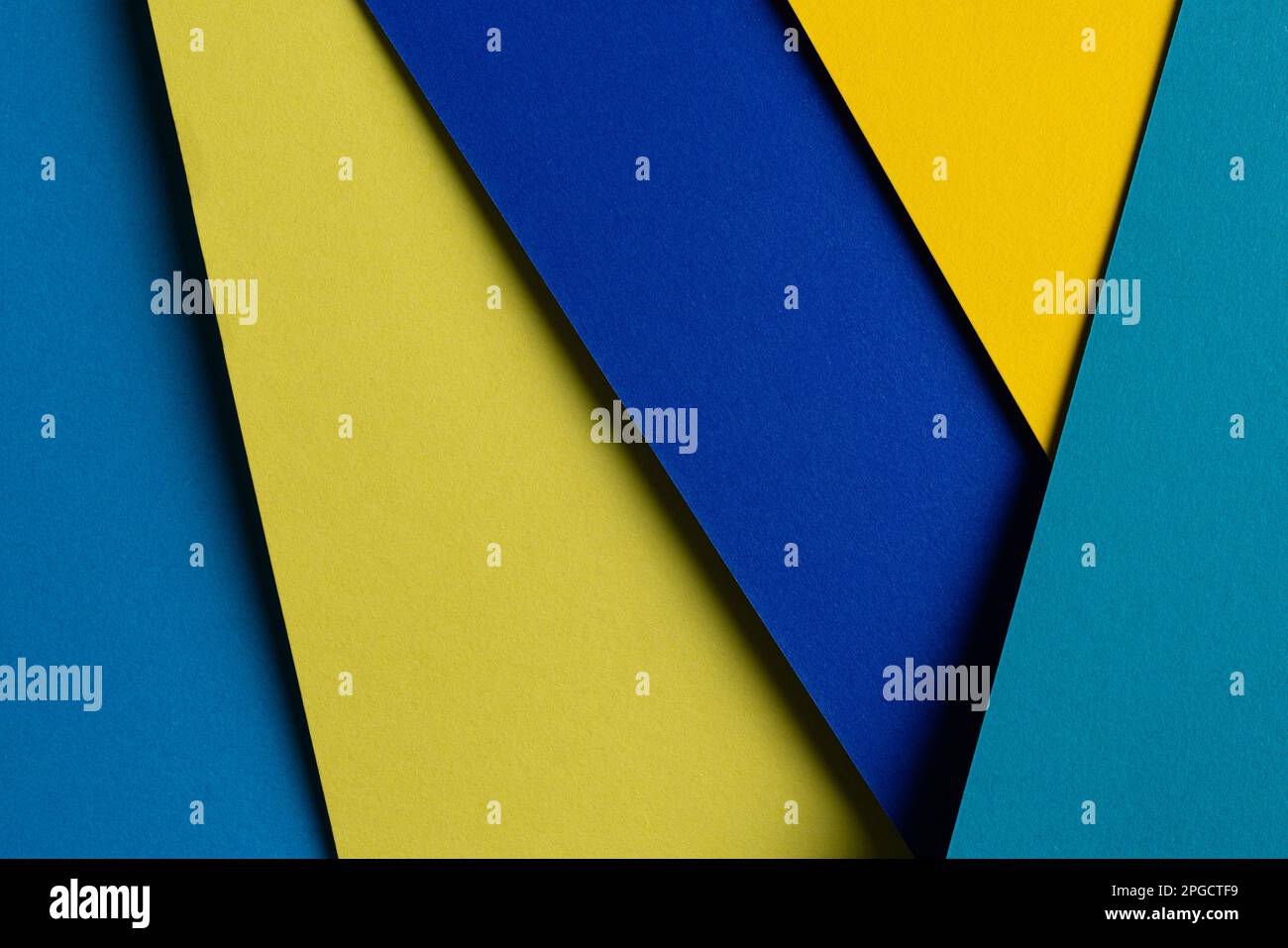 Layout of colorful cardboard sheets in blue and yellow shades Stock ...