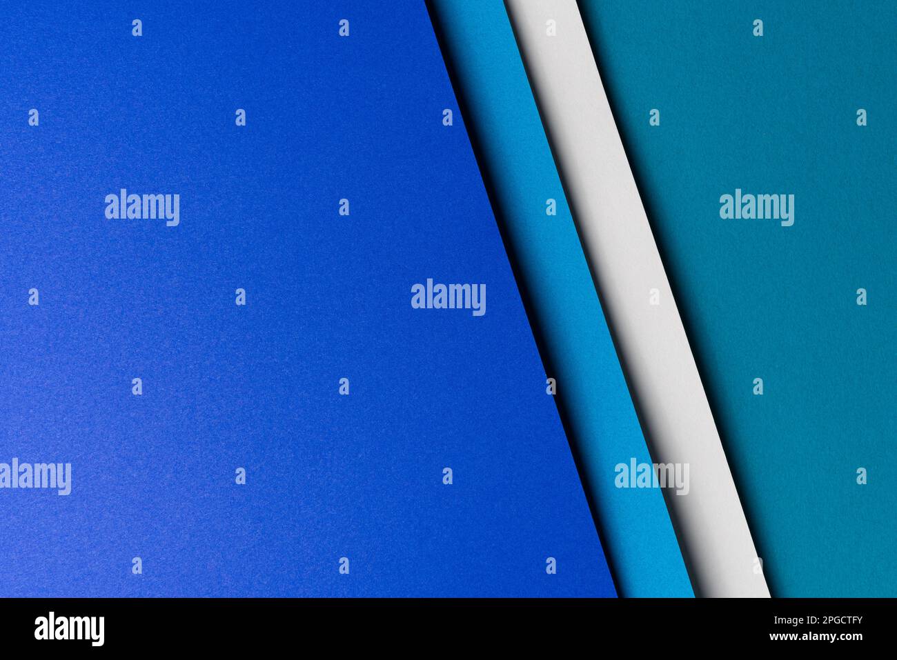 Layout of colorful cardboard sheets in blue and white shades Stock ...