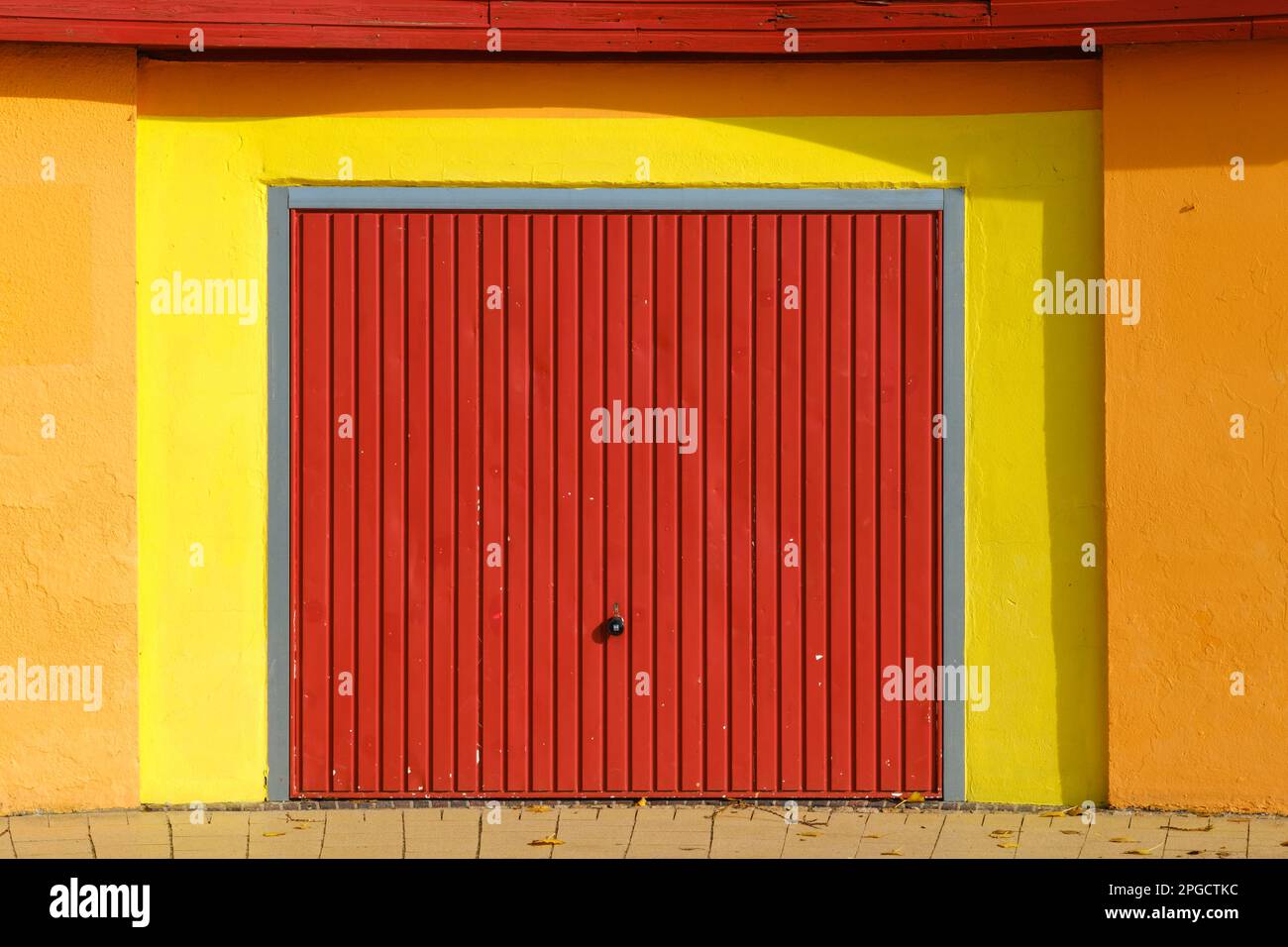 Colorful facade with closed window Stock Photo - Alamy