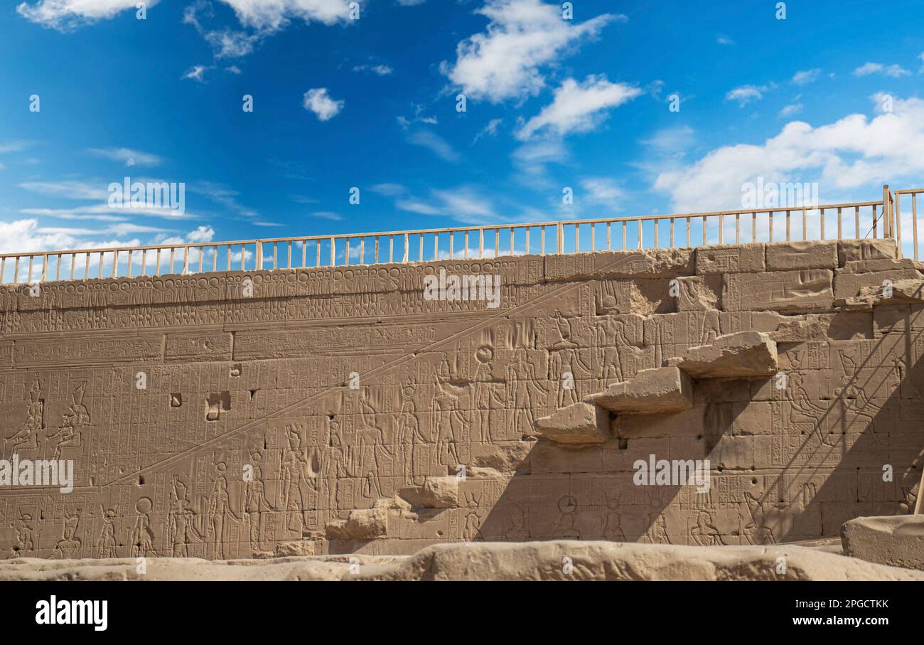 Ancient egyptian temple of Hathor (Dendra temple), Qena, Egypt Stock ...