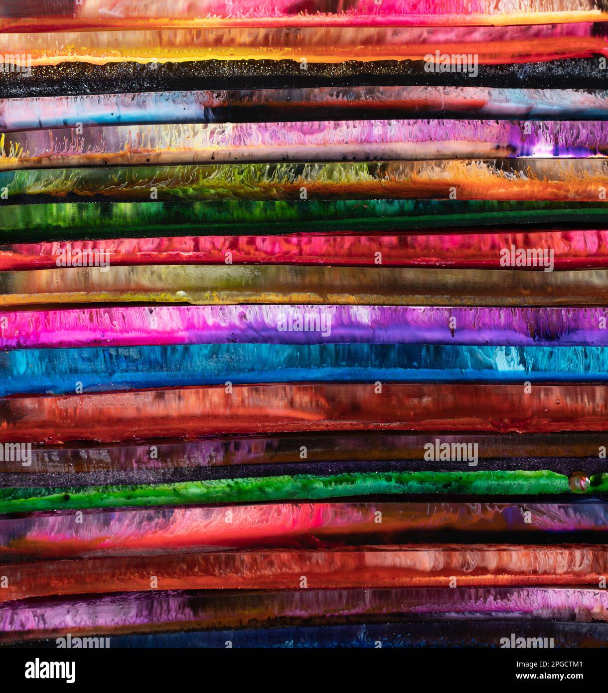 Closeup amazing abstract bright multicolored epoxy resin panels Stock ...