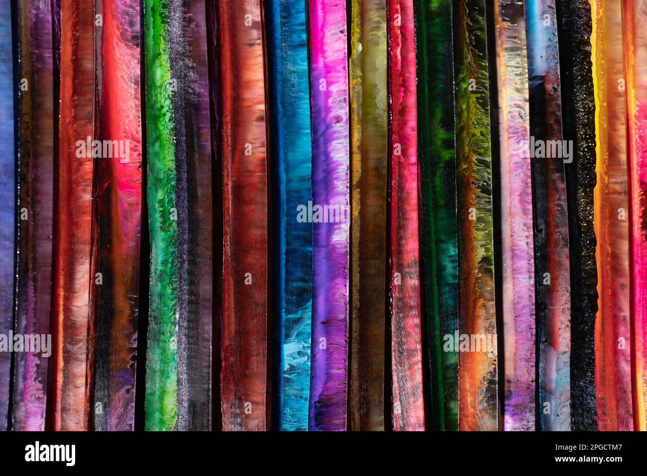 Closeup amazing abstract bright multicolored epoxy resin panels Stock ...