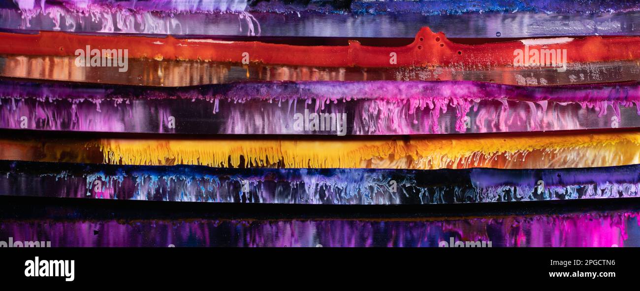Closeup amazing abstract bright multicolored epoxy resin panels Stock ...